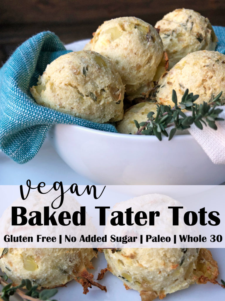 Vegan Baked Tater Tots (Paleo, Whole30) - Bake It Paleo
