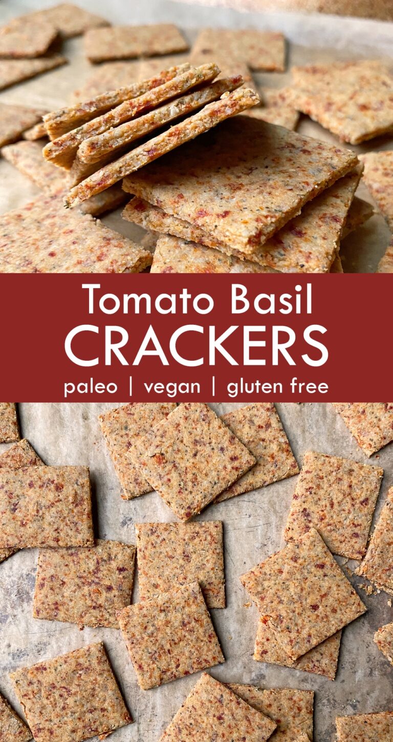 Sun-Dried Tomato & Basil Crackers (Paleo, Vegan) - Bake It Paleo