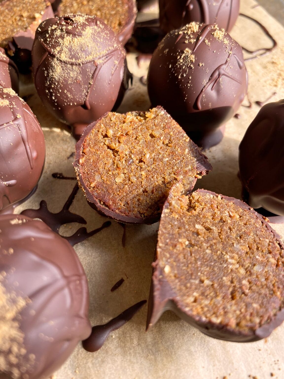 Healthy Gingerbread Protein Balls (Grain Free, Vegan) - Bake It Paleo