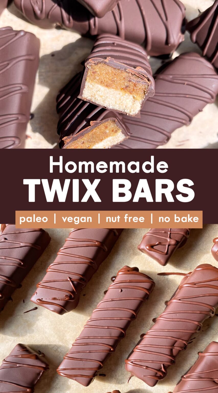 Homemade Twix Bars (Vegan, Paleo, Nut Free) - Bake It Paleo