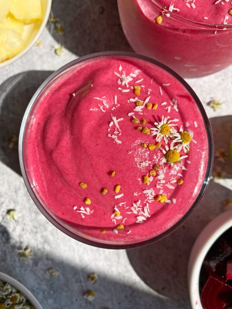 Pineapple Beet Smoothie (No Banana) - Bake It Paleo