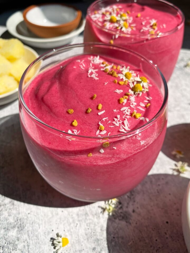 Pineapple Beet Smoothie (No Banana) - Bake It Paleo