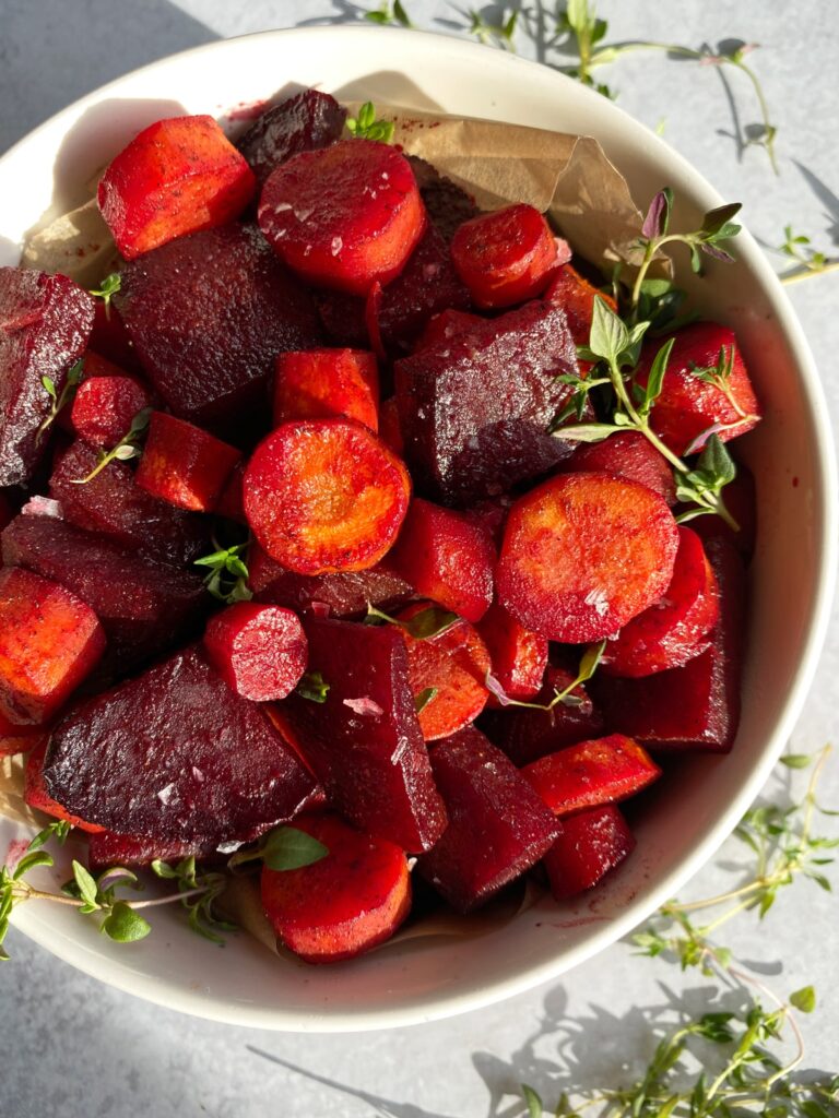 Maple Roasted Beets and Carrots (Paleo) - Bake It Paleo
