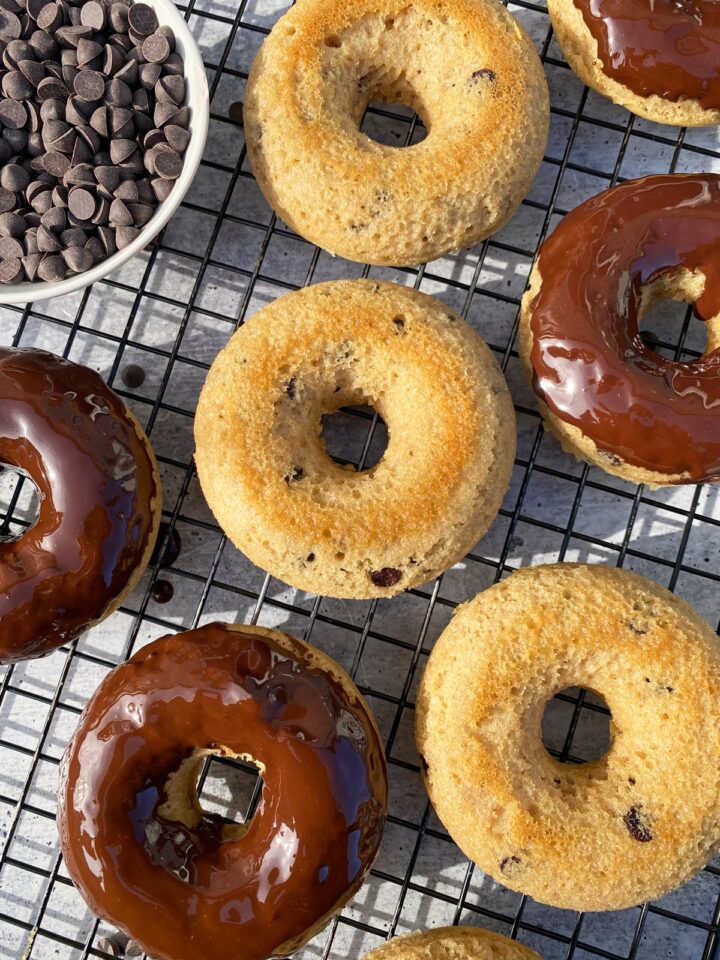 Healthy Chocolate Chip Donuts (Baked, No Yeast) - Bake It Paleo