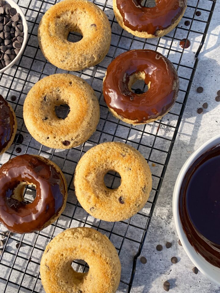 Healthy Chocolate Chip Donuts (Baked, No Yeast) - Bake It Paleo