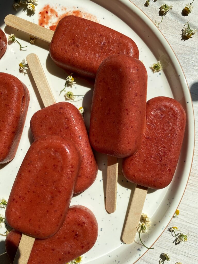 Healthy Mango Cherry Popsicles (No Sugar Added) - Bake It Paleo