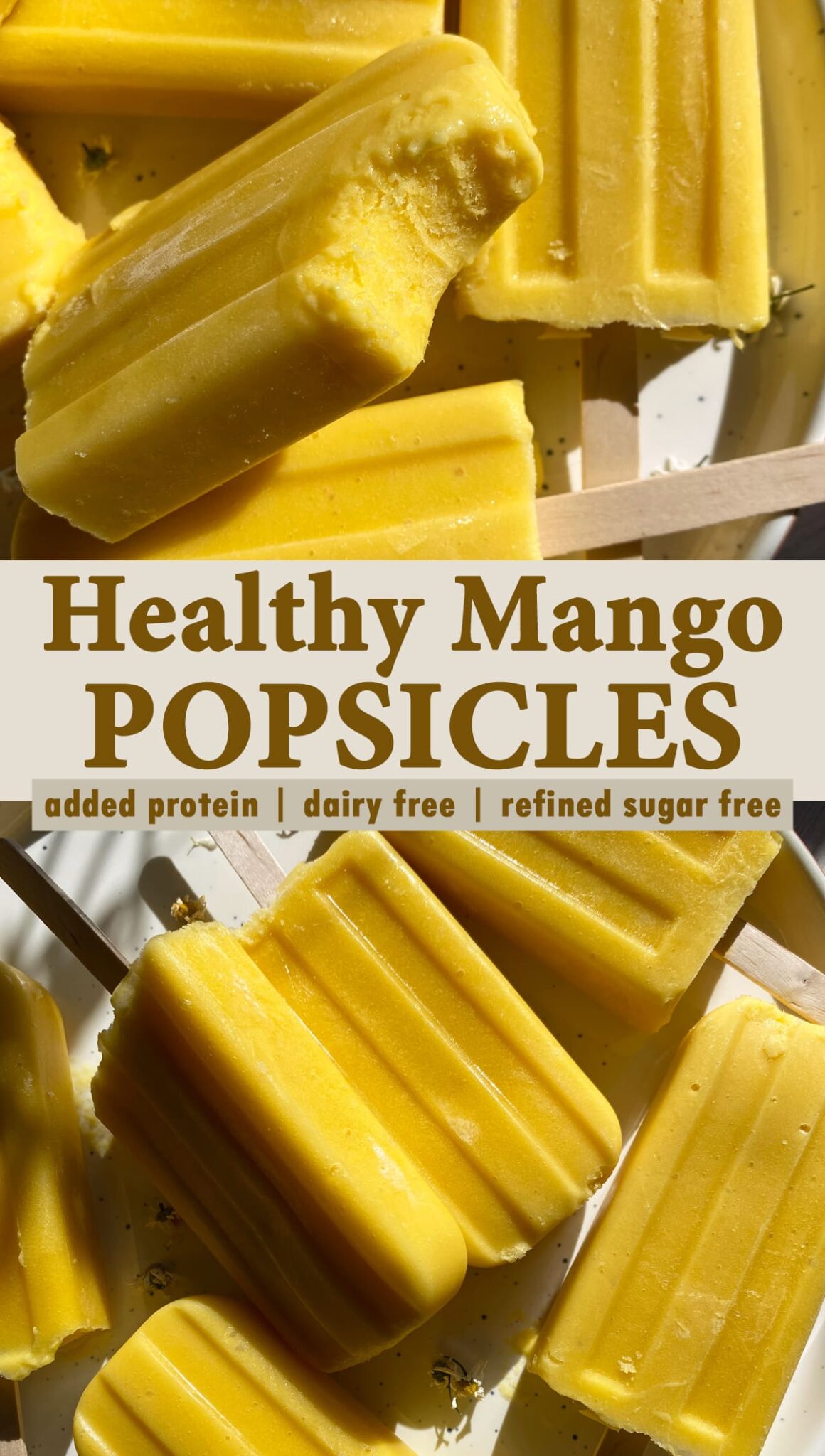 Healthy Mango Popsicles (Refined Sugar Free) - Bake It Paleo