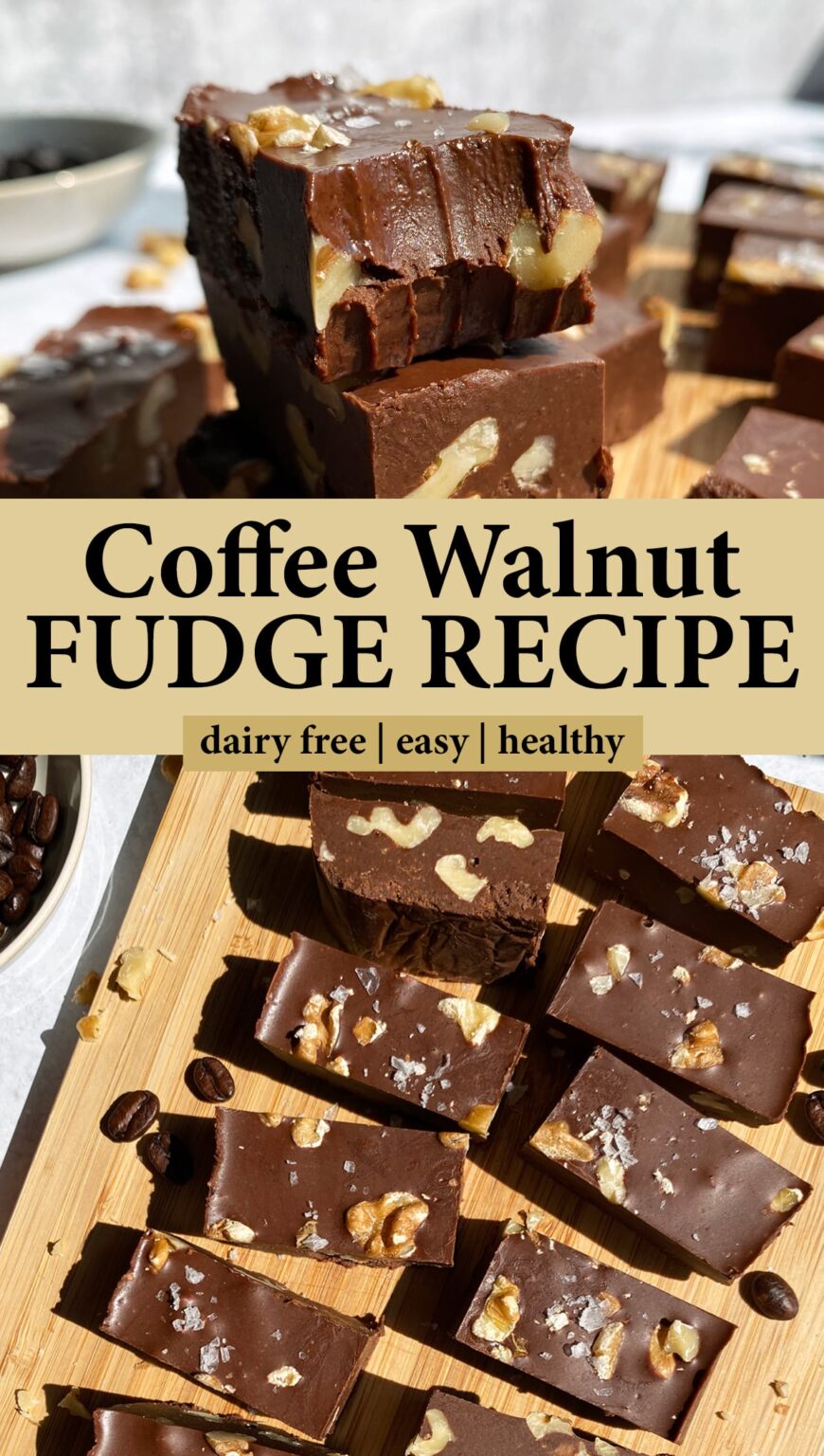 Healthy Coffee Walnut Fudge - Bake It Paleo