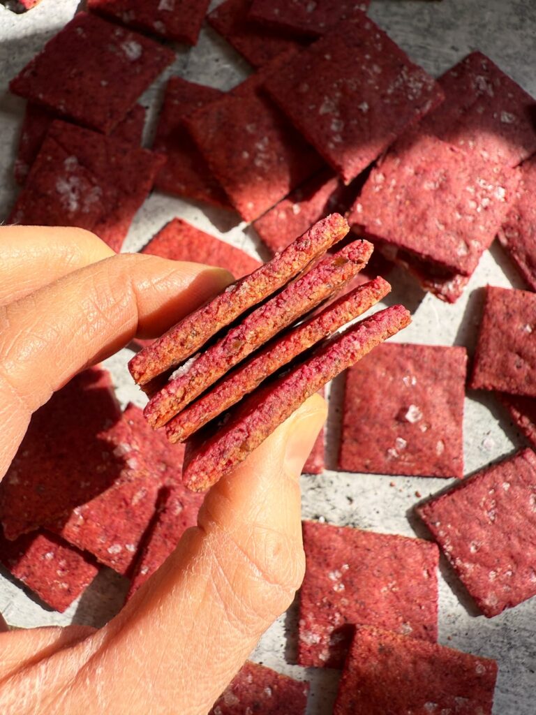 Beet Crackers (Gluten Free) - Bake It Paleo